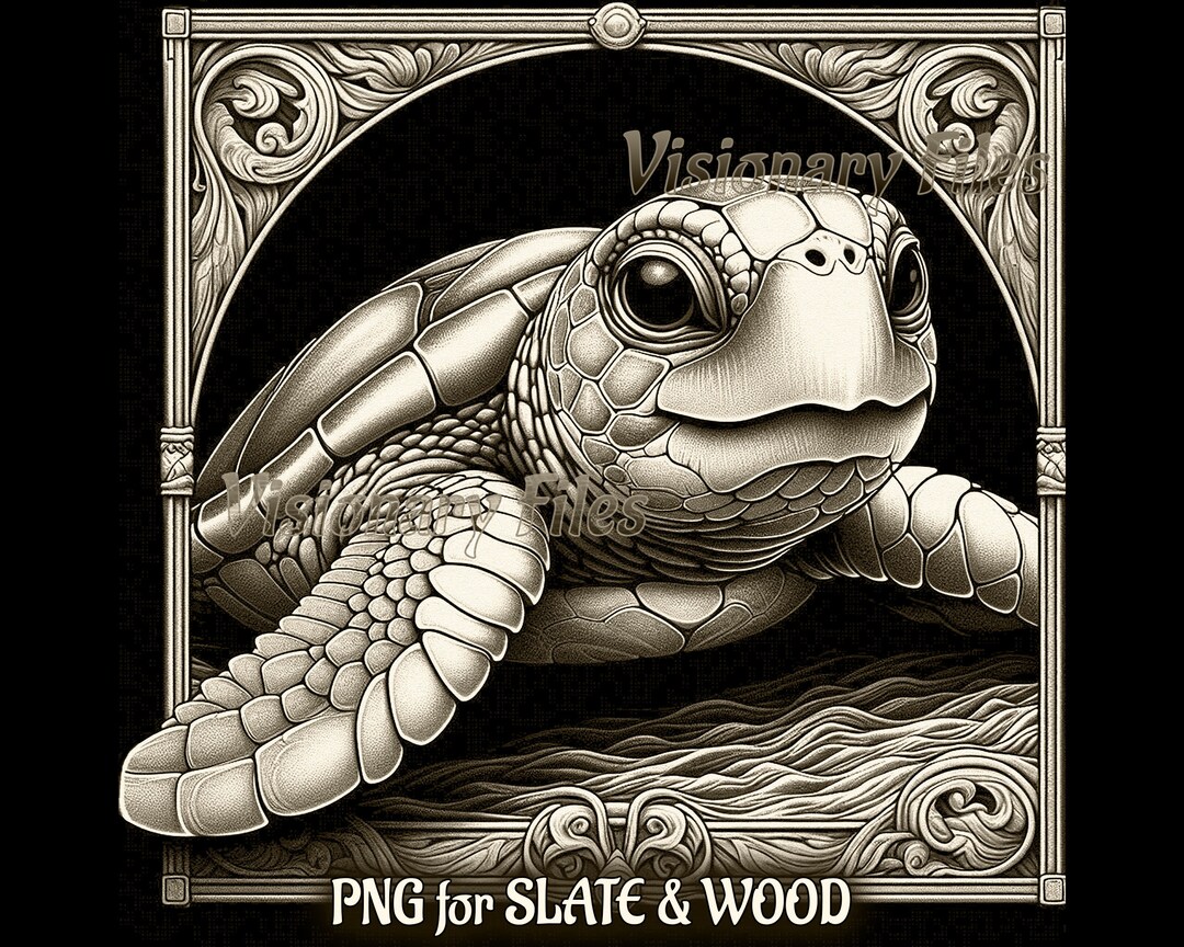 Sea Turtle 3D Illusion PNG Laser File, Turtle PNG, Sea Turtle Slate ...