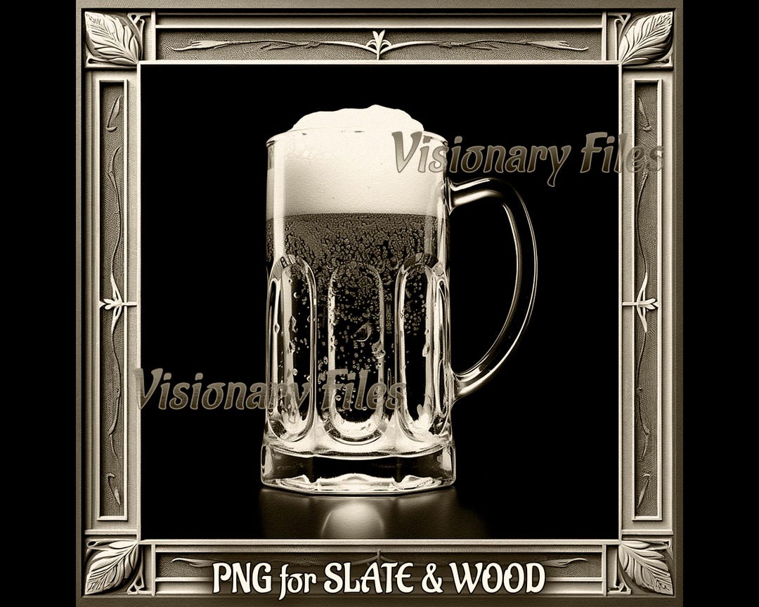 Beer 3D Illusion PNG Laser File for Slate, Drinking Mug PNG, Alkohol ...