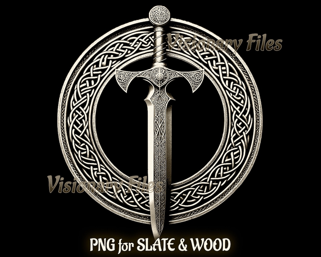 Viking Sword 3D Illusion PNG Laser File, Sword 3D PNG, Celtic Sword ...