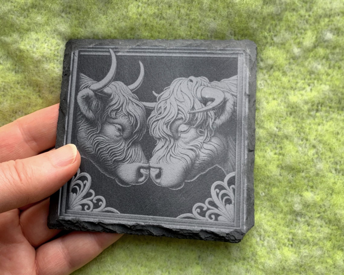 Highland Cows 3D Illusion PNG Laser File, Highland Cow in Love PNG ...