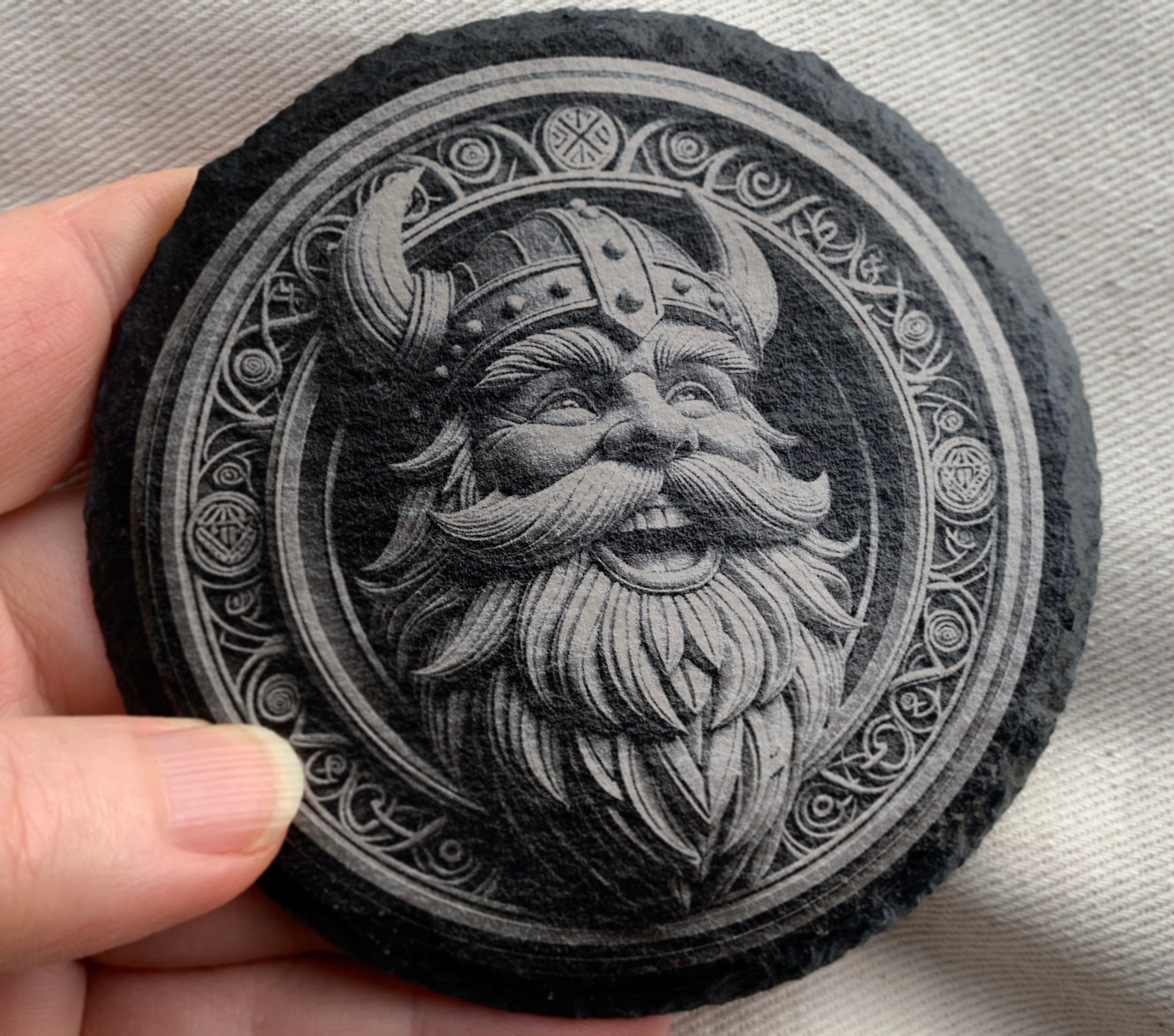 Viking 3D Illusion PNG Laser File, Viking 3D PNG, Celtic Slate Coaster ...