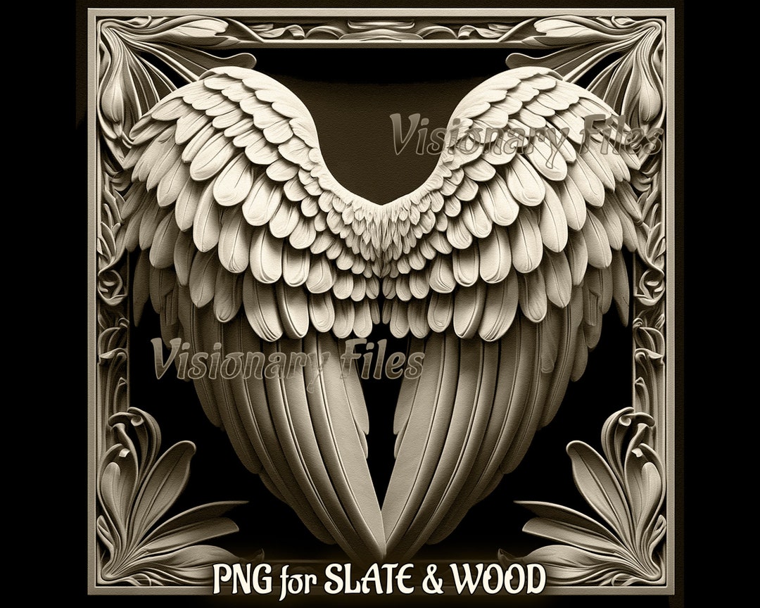Angel Wings 3D Illusion PNG Laser File, Angel 3D PNG, Religious 3D ...