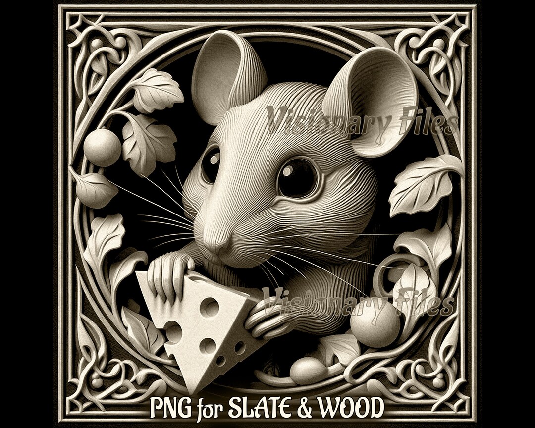 Mouse With Cheese 3D Illusion PNG Laser File, Mouse PNG, Mouse Slate ...