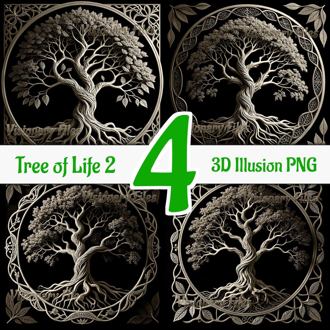 Tree of Life 3D Illusion PNG Laser File, Tree of Life Laser Ready 3d ...