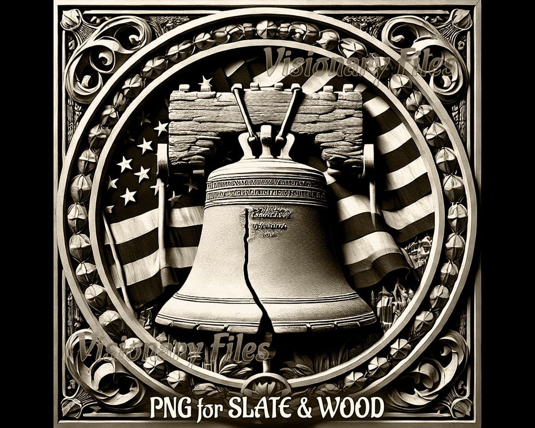 Liberty Bell 3D Illusion Laser Engraving File, Patriotic PNG (digital ...