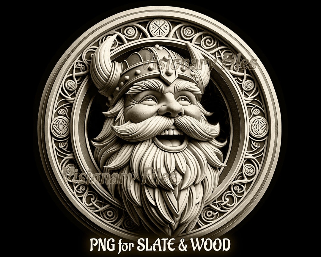 Viking 3D Illusion PNG Laser File, Viking 3D PNG, Celtic Slate Coaster ...