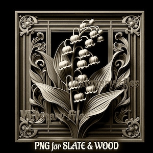 Lily of the Valley 3D Illusion PNG Engraving File, Floral Etching ...