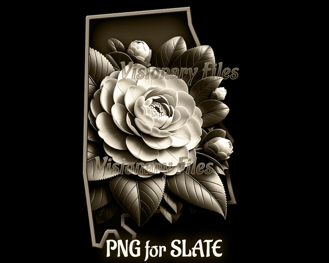 Alabama 3D Illusion PNG Laser File for Slate, Alabama State Flower PNG ...