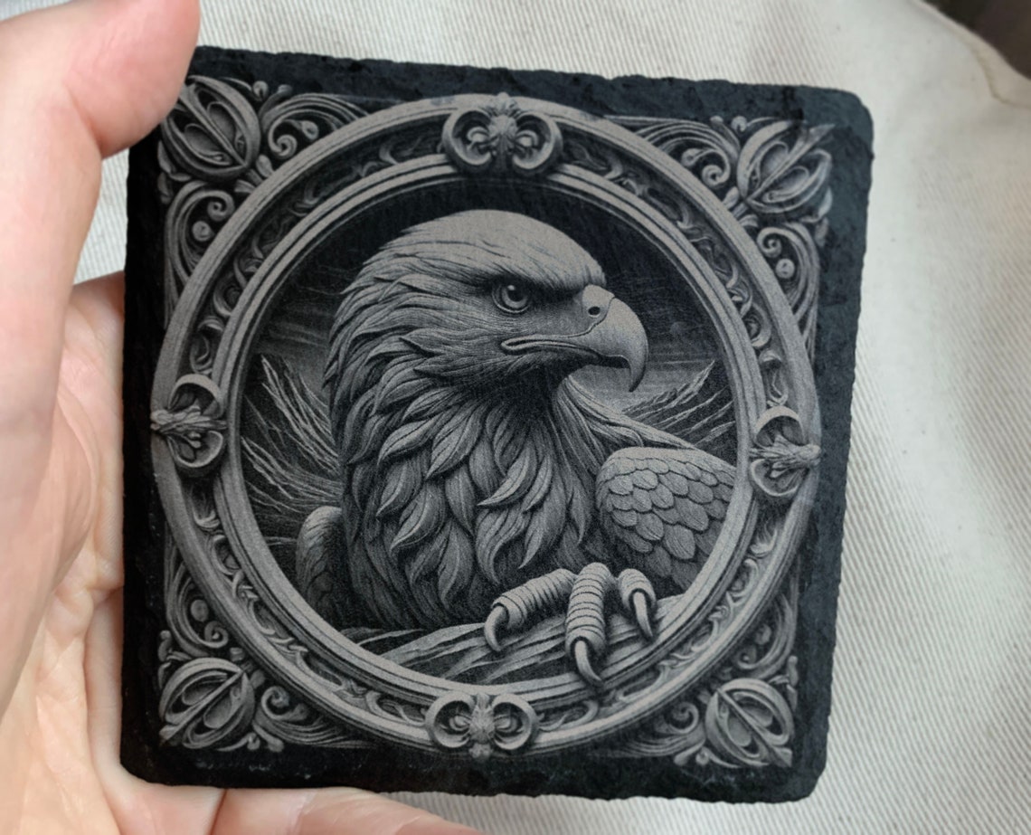 Eagle 3D Illusion PNG Laser File, Eagle PNG, Eagle Slate Coaster ...