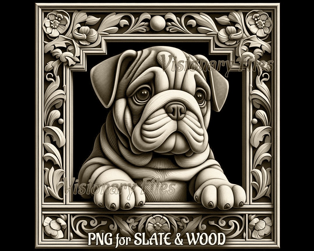British Bulldog 3D Illusion PNG Laser File, British Bulldog 3D PNG, Dog ...