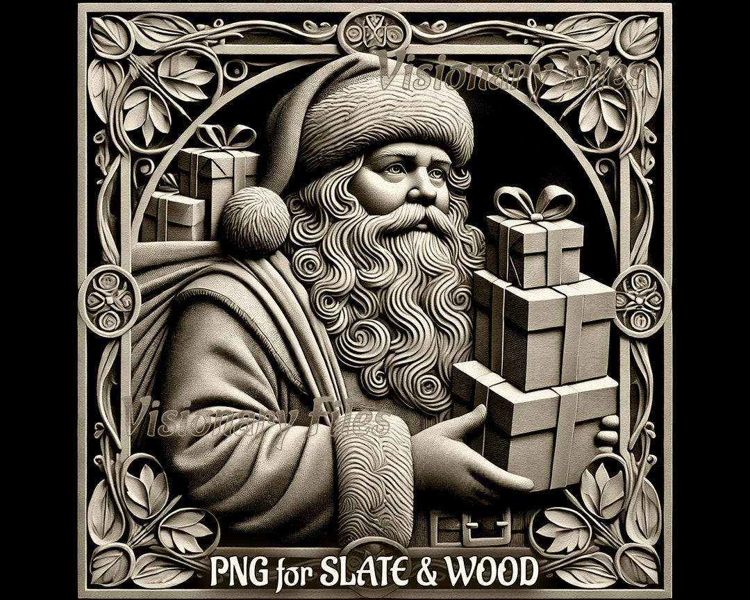 Santa 3D Illusion PNG Laser File, 3D Illusion Christmas, Santa Clause ...