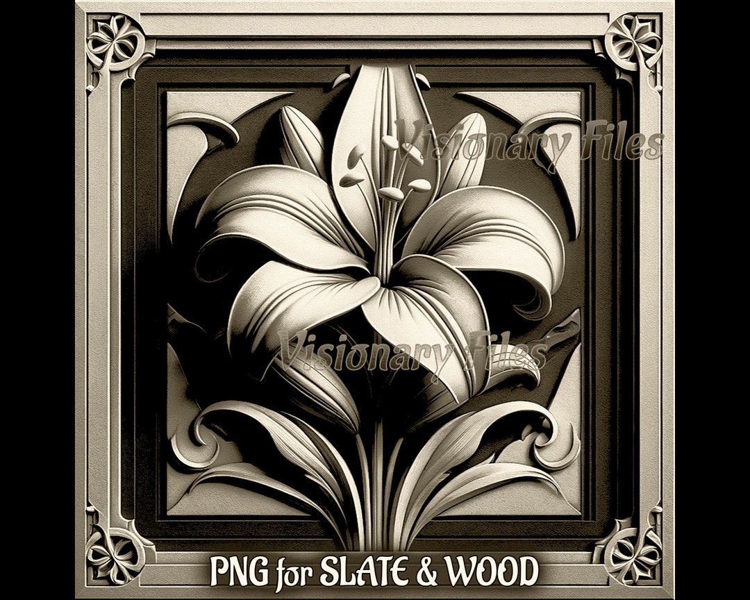 Lily 3D Illusion PNG Laser File, Lily PNG, Flower PNG, Lily Slate ...