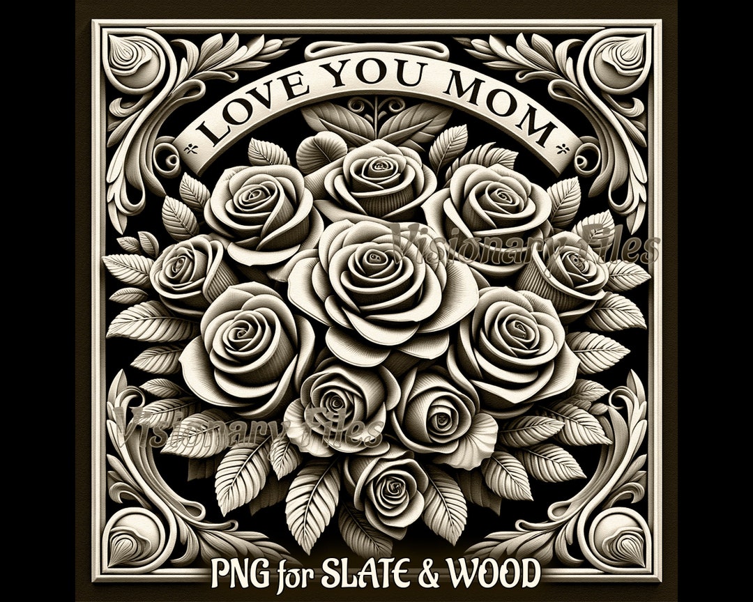 Love You Mom 3D Illusion PNG Laser File, Mothers Day PNG, Mom Slate ...