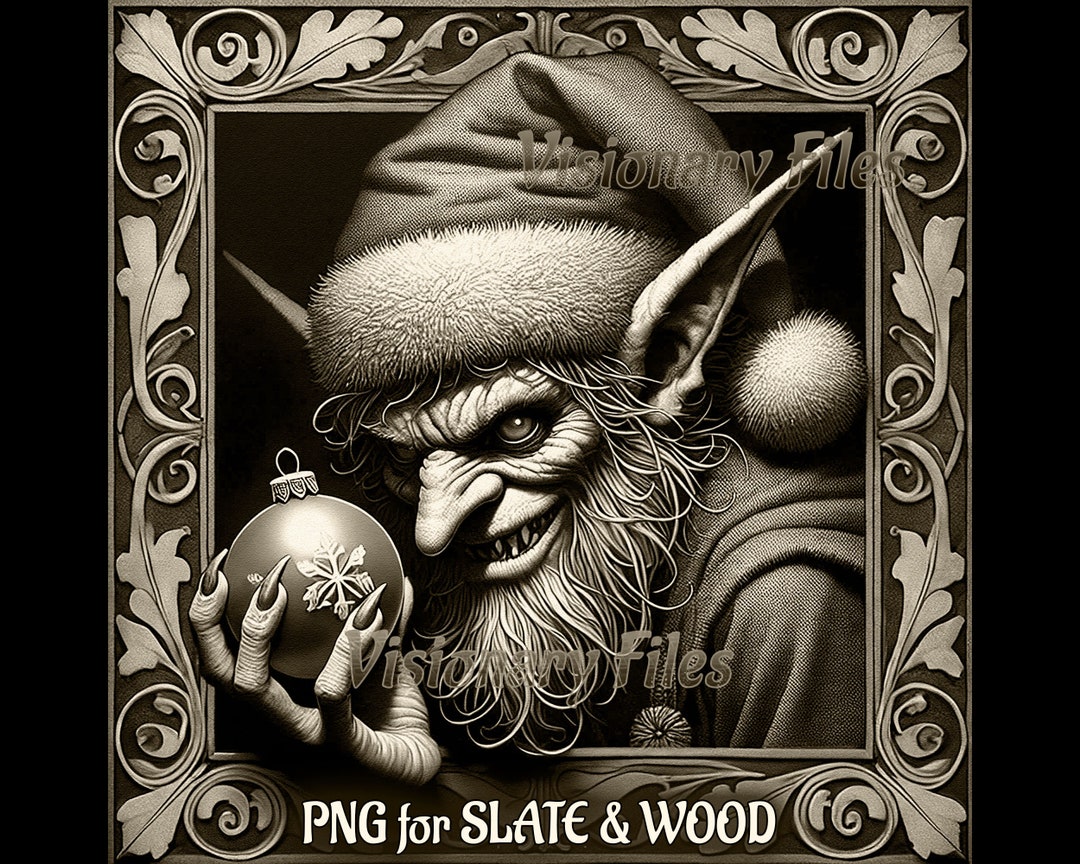 Goblin Santa 3D Illusion PNG Laser File, Christmas 3D PNG, 3D Illusion ...