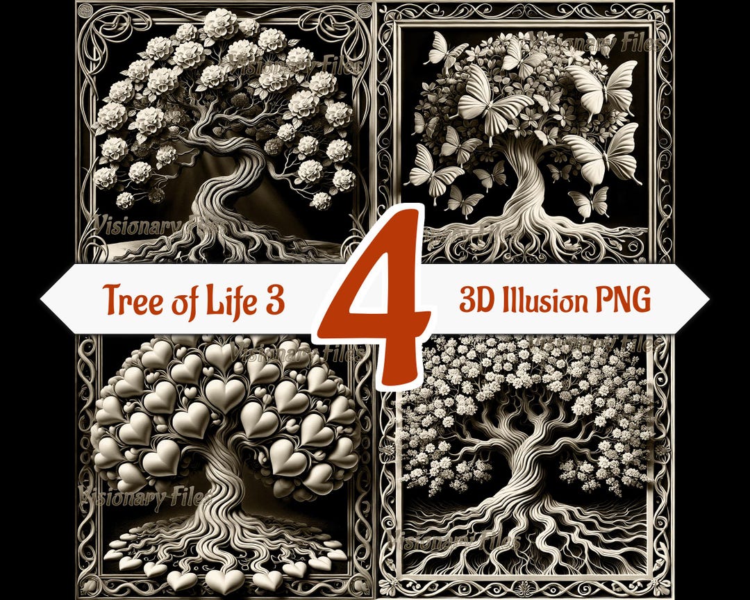 Tree of Life 3D Illusion PNG Laser File, Tree of Life Laser Ready 3d ...