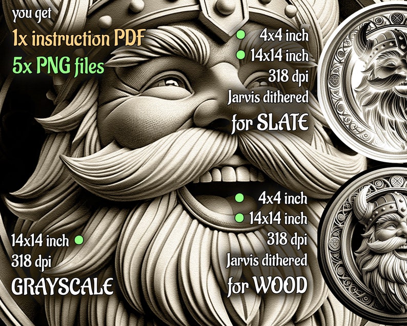 Viking 3D Illusion PNG Laser File, Viking 3D PNG, Celtic Slate Coaster ...