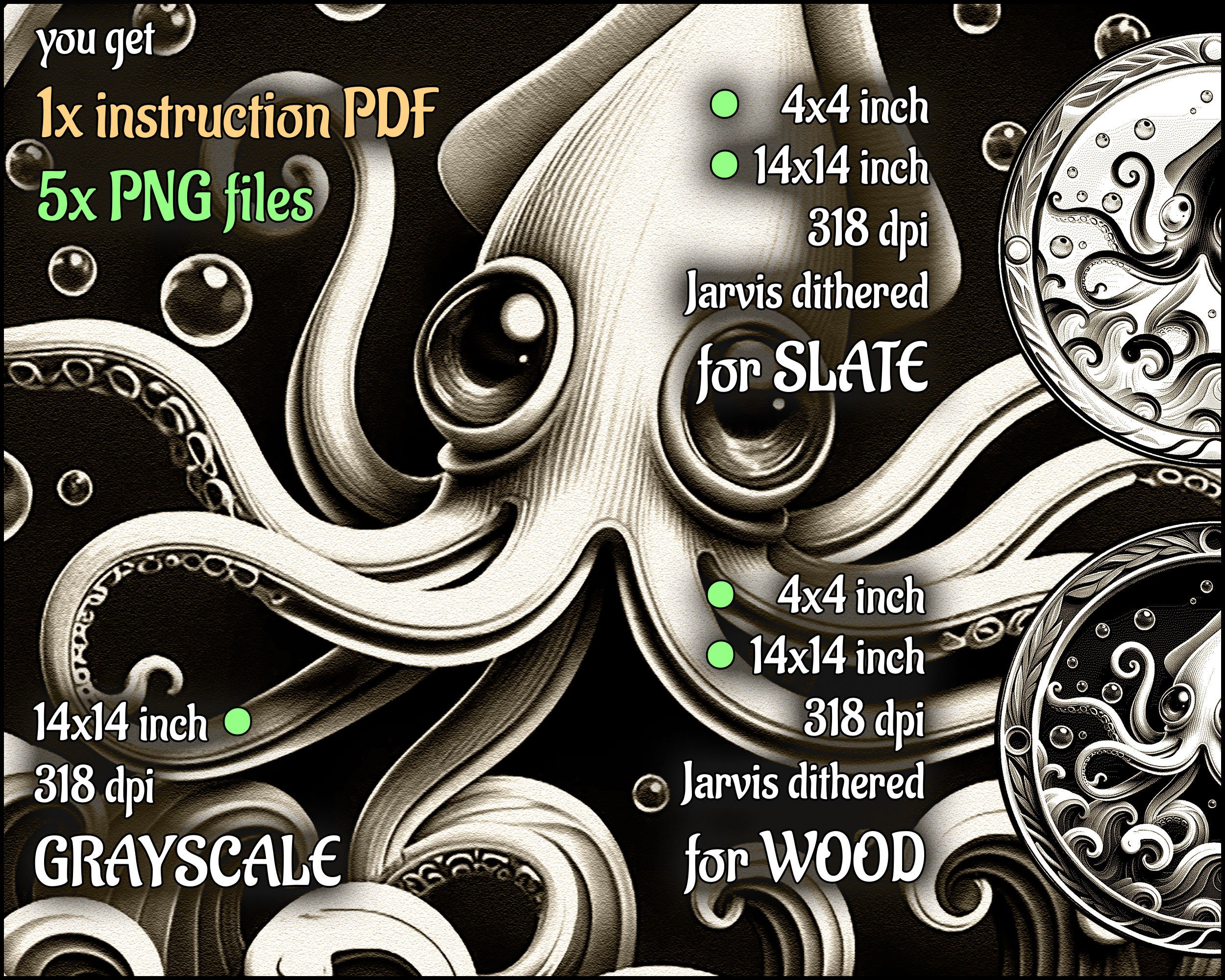 Squid 3D Illusion PNG Laser File, Sea Creature 3D PNG, 3D Illusion ...