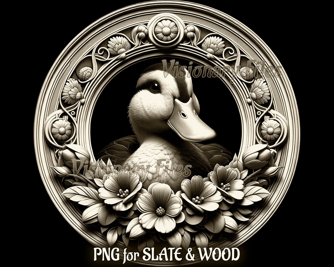 Duck 3D Illusion PNG Laser File: Slate & Wood Engraving (digital ...