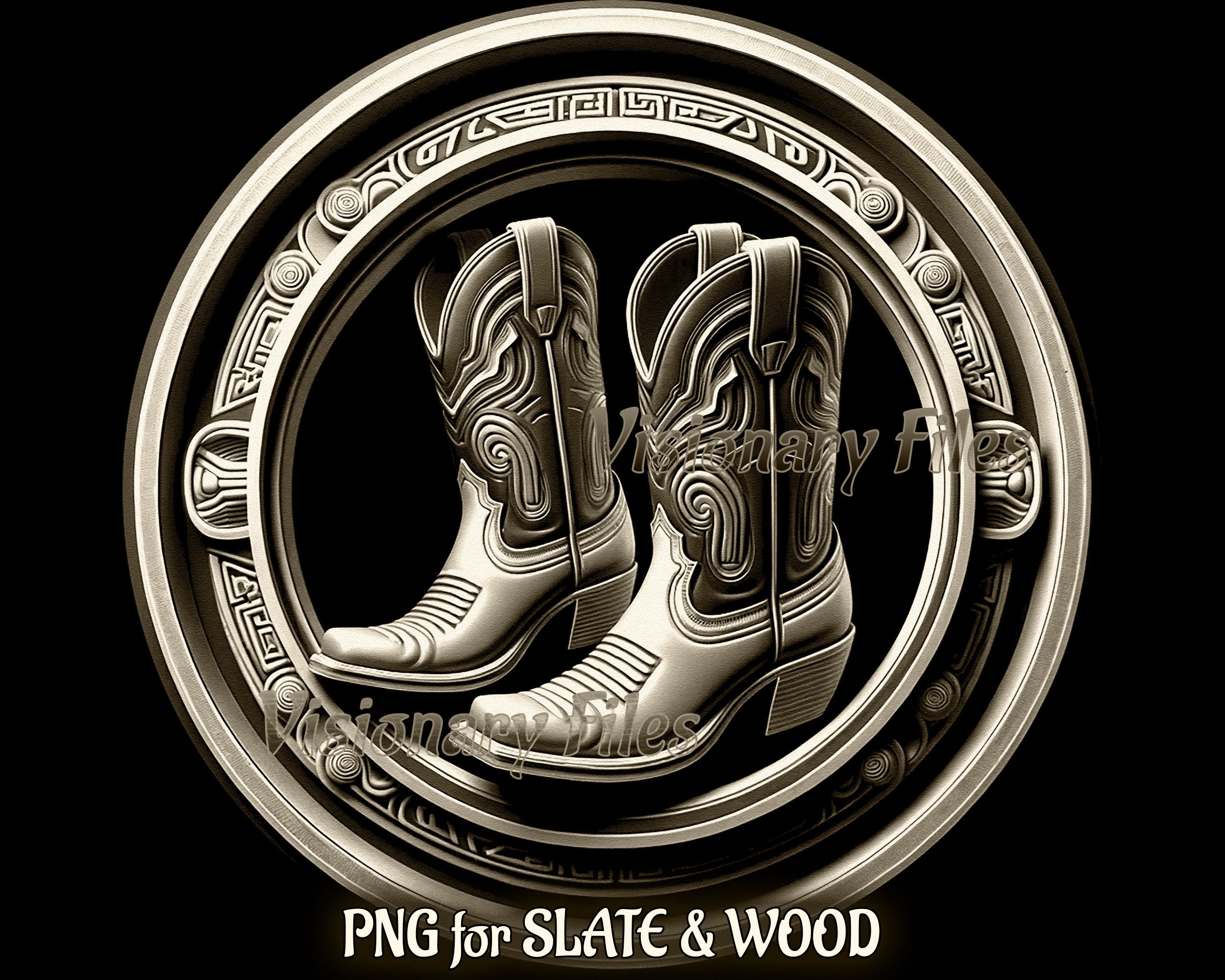 Cowboy Boots 3D Illusion PNG Laser File, Cowboy Boots PNG, Western PNG ...