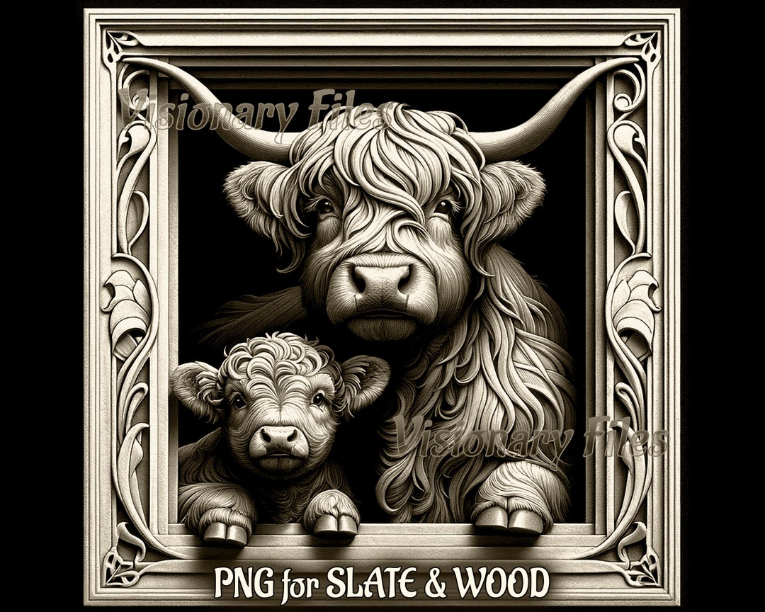 Highland Cow 3D Illusion PNG Laser File, Highland Cows PNG, Highland ...