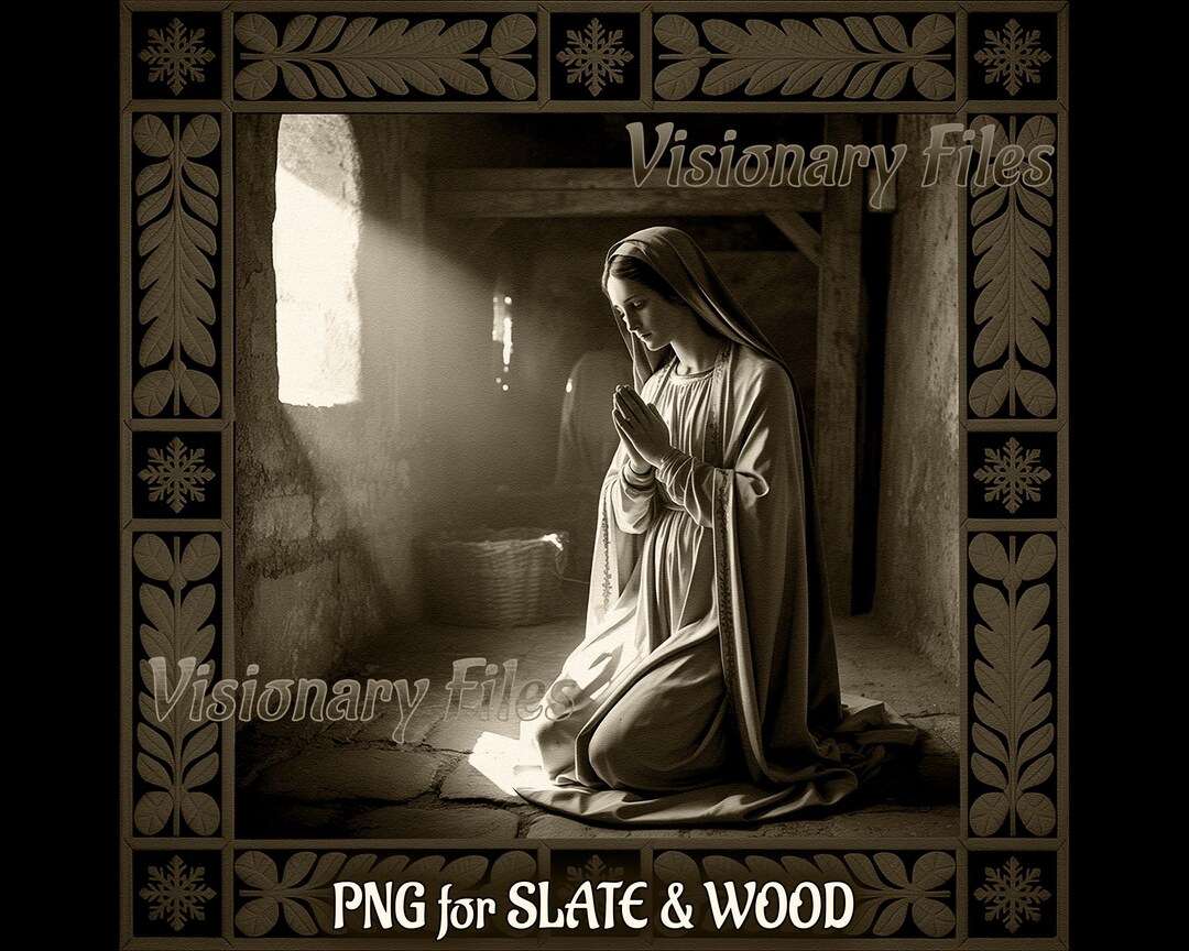 Mother Mary 3D Illusion PNG Laser File: Slate Engraving (digital ...