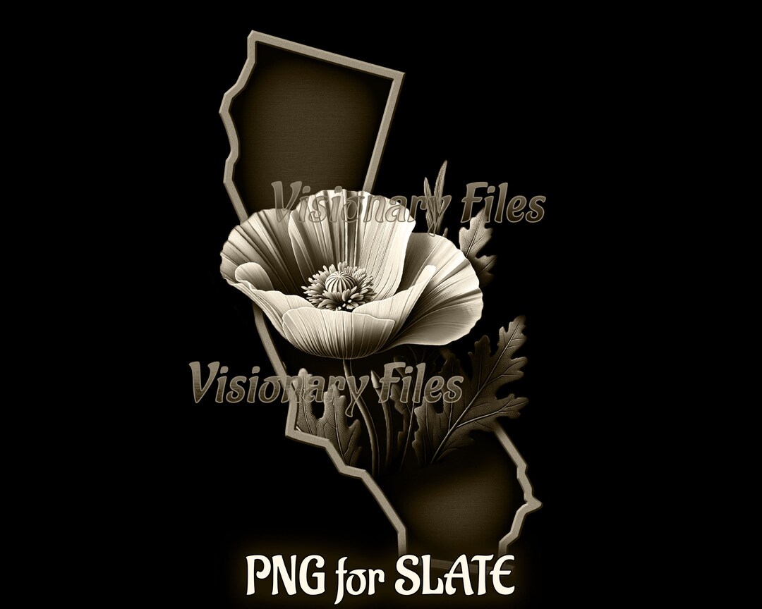 California 3D Illusion PNG Laser File for Slate, California State ...