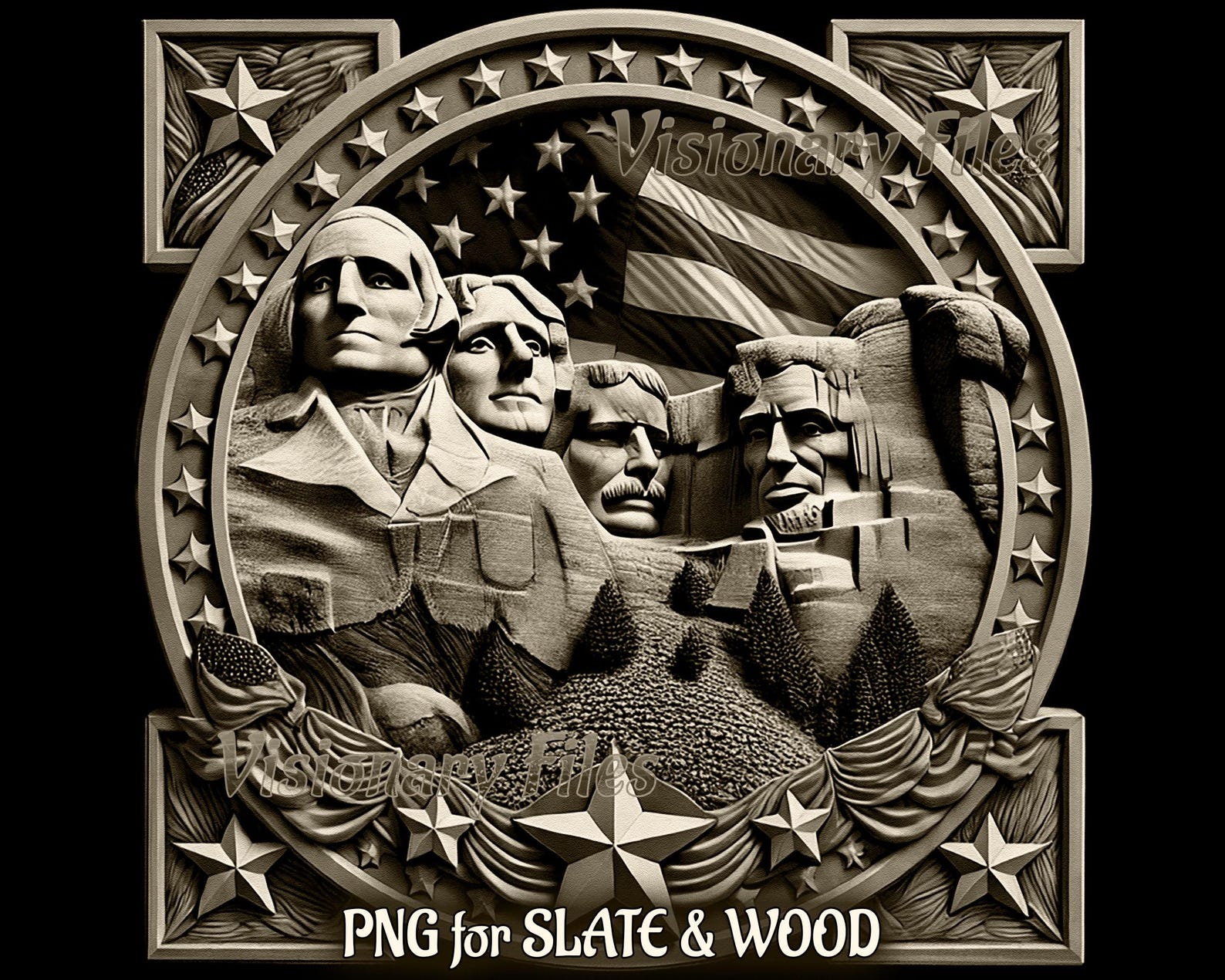 Patriotic 3D Illusion PNG Laser File Bundle, US Engraving, American ...