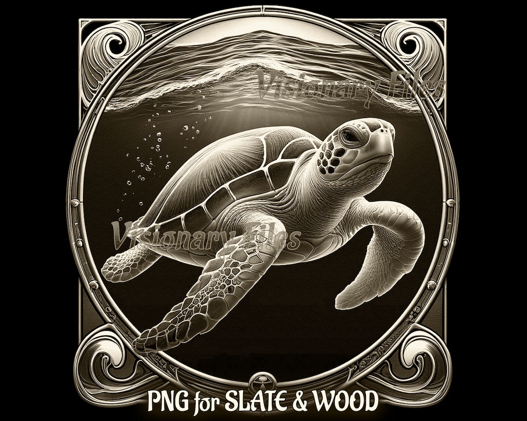 Sea Turtle 3D Illusion PNG Laser File, Turtle PNG, Sea Turtle Slate ...