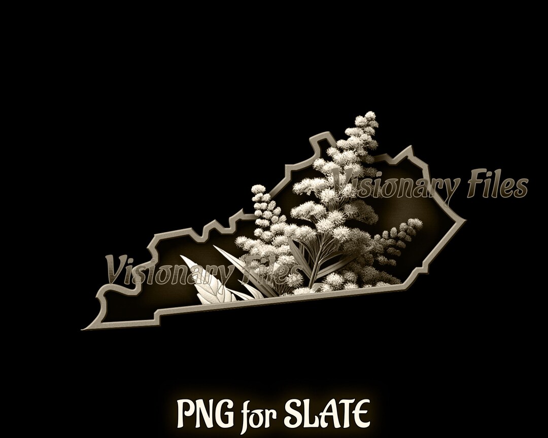 Kentucky 3D Illusion PNG Laser File for Slate, Kentucky State Flower ...