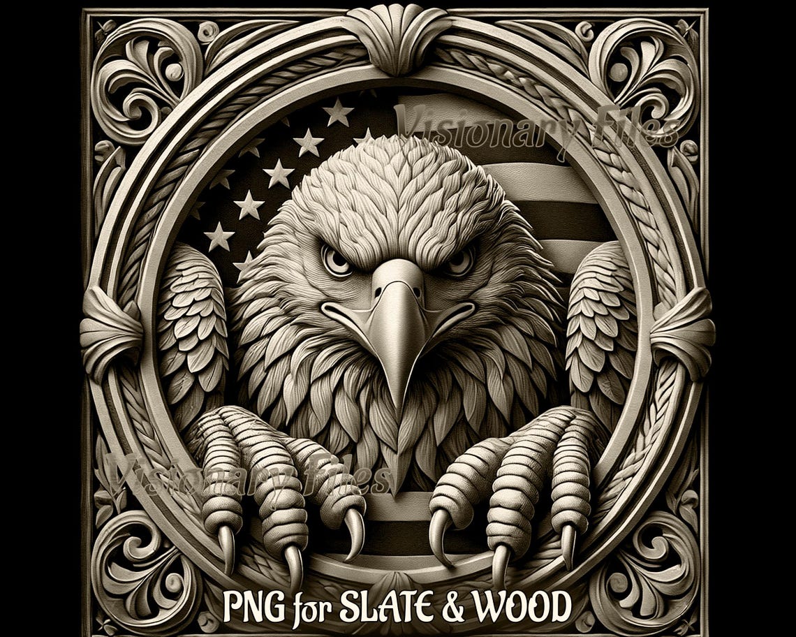 American Eagle 3D Illusion PNG Laser File, Eagle PNG, Eagle Slate ...