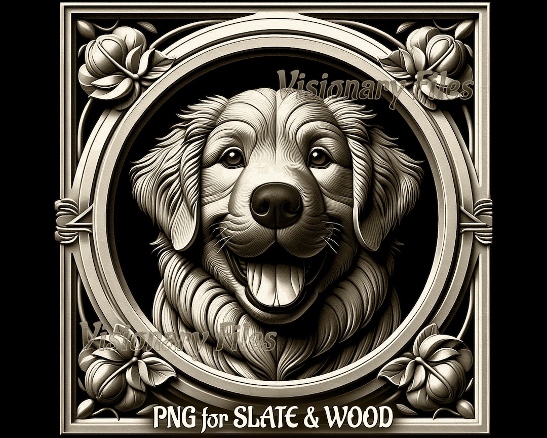 Golden Retriever 3D Illusion PNG Laser File, Dog PNG, Golden Retriever ...