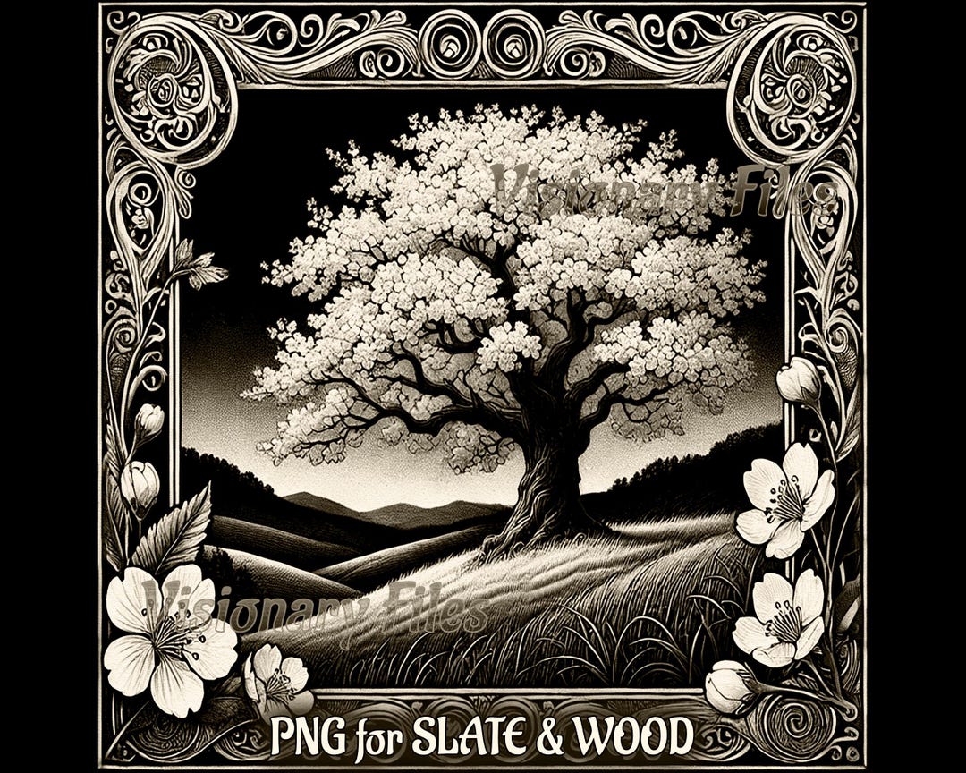 Blooming Tree 3D Illusion PNG Laser File, Cherry Blossom 3D PNG, Spring ...