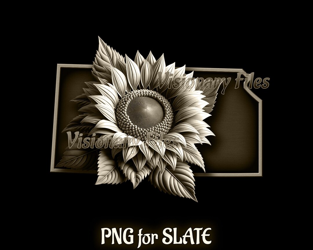 Kansas 3D Illusion PNG Laser File for Slate, Kansas State Flower PNG ...