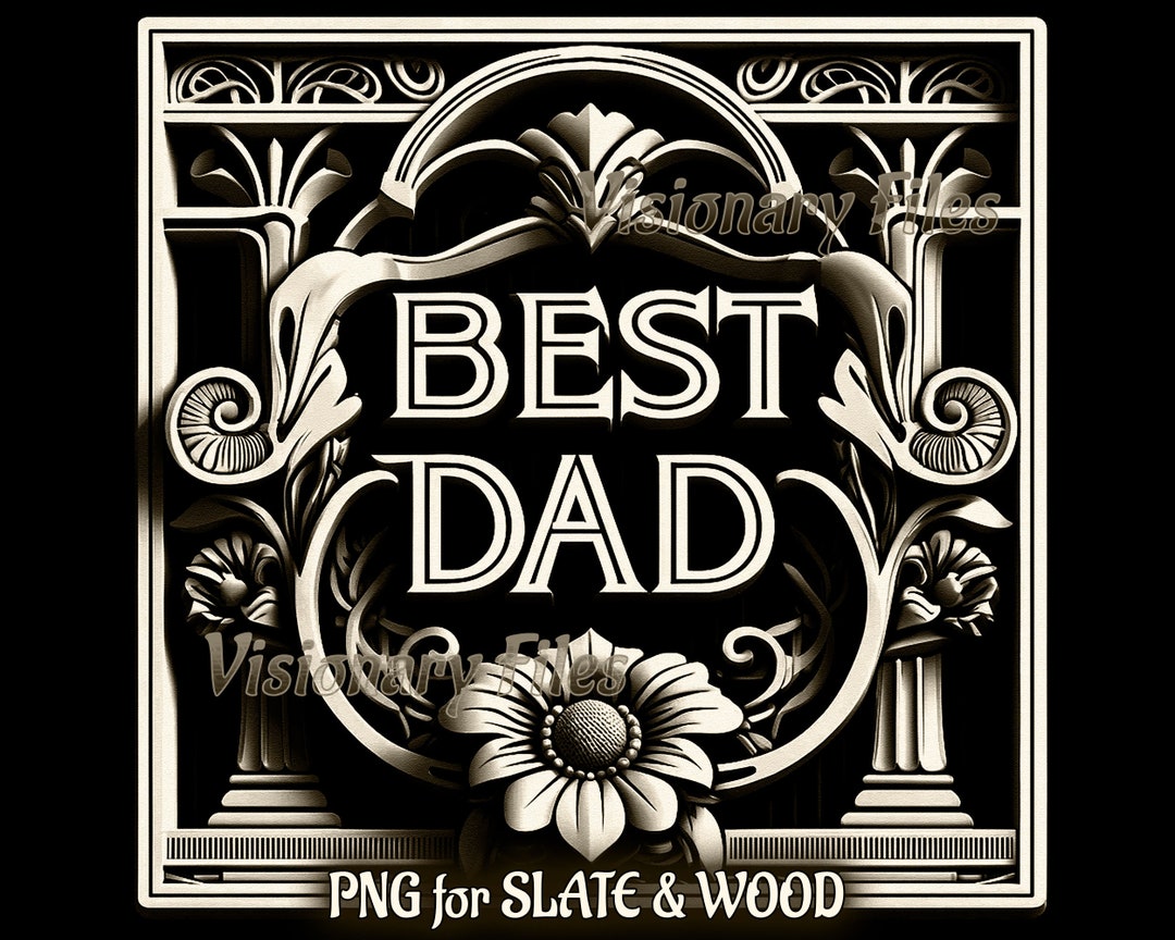 Best Dad 3D Illusion PNG Laser File, Father Day PNG, Dad Slate Coaster ...