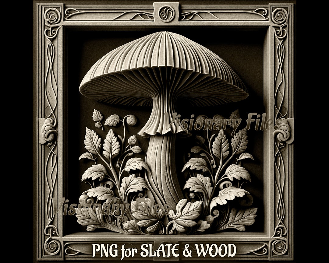 Mushroom 3D Illusion PNG Laser File, Mushroom PNG, Mushroom Slate ...