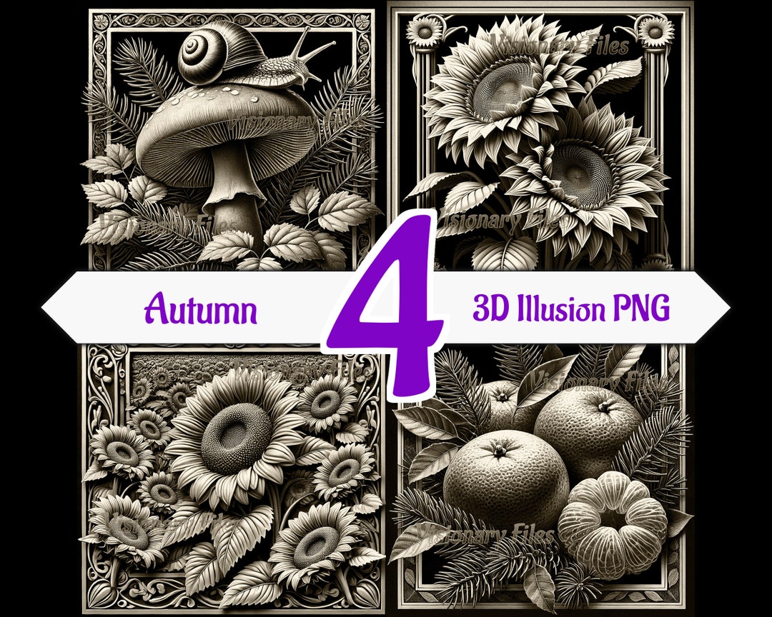 Autumn 3D Illusion PNG Laser File, Fall 3D PNG Bundle, Autumn 3D ...