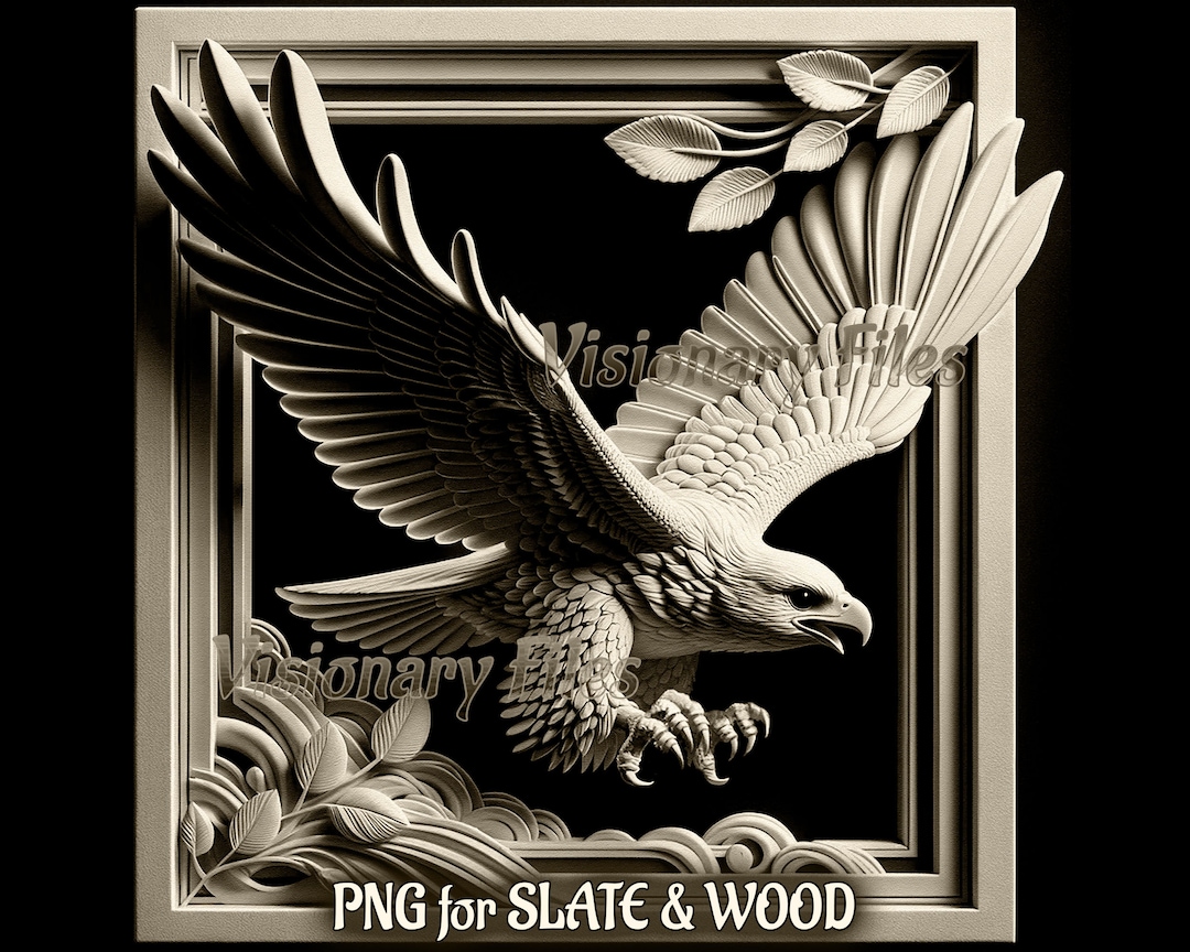 Eagle 3D Illusion PNG Laser File for Slate & Wood (digital Download) - Etsy