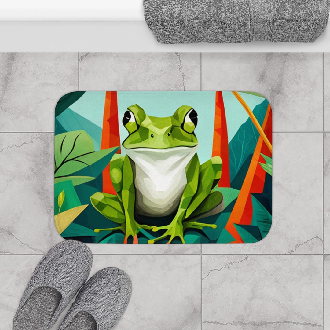 Bath Frog Mats Non-slip Microfiber Shag Bathroom Rug Machine - Etsy