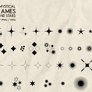 60 Mystical Frames and Stars Svg Bundle Magic Boho Frame Borders ...