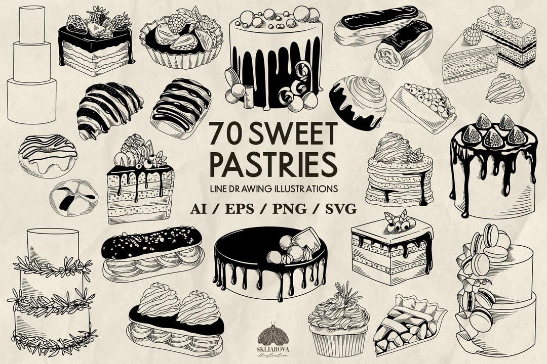 Sweet Pastries Svg Bundle Cake Svg Dessert Svg Baking Svg Muffin Svg ...