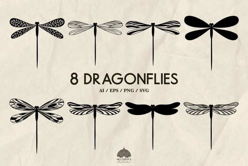 Dragonfly Svg Insect Svg Simple Dragonfly Silhouette Vector Dragonflies ...