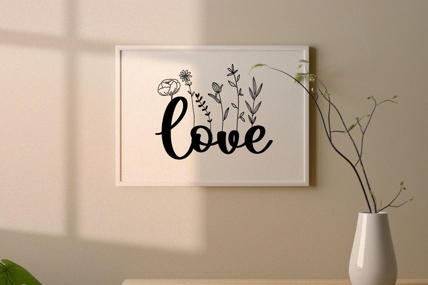 Love Word Svg Love Svg Png Love Script Svg Cut File Love With Floral ...