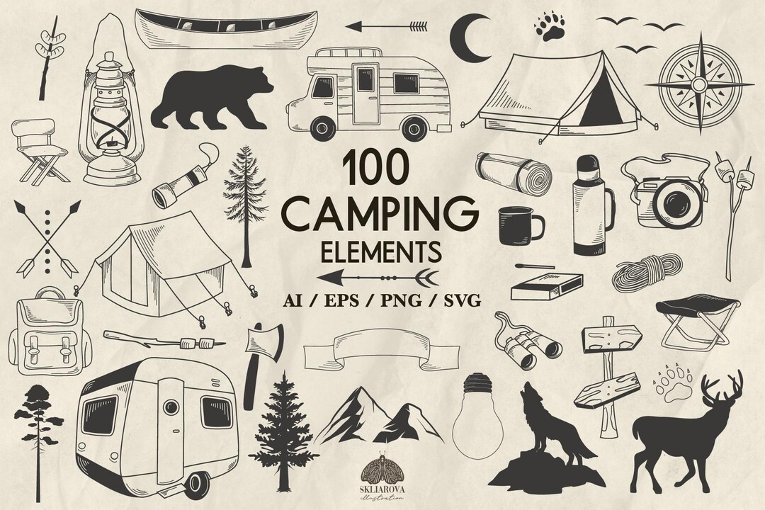 Forest Camping SVG Bundle Tourism Svg Adventure Svg Travel Svg Nature ...