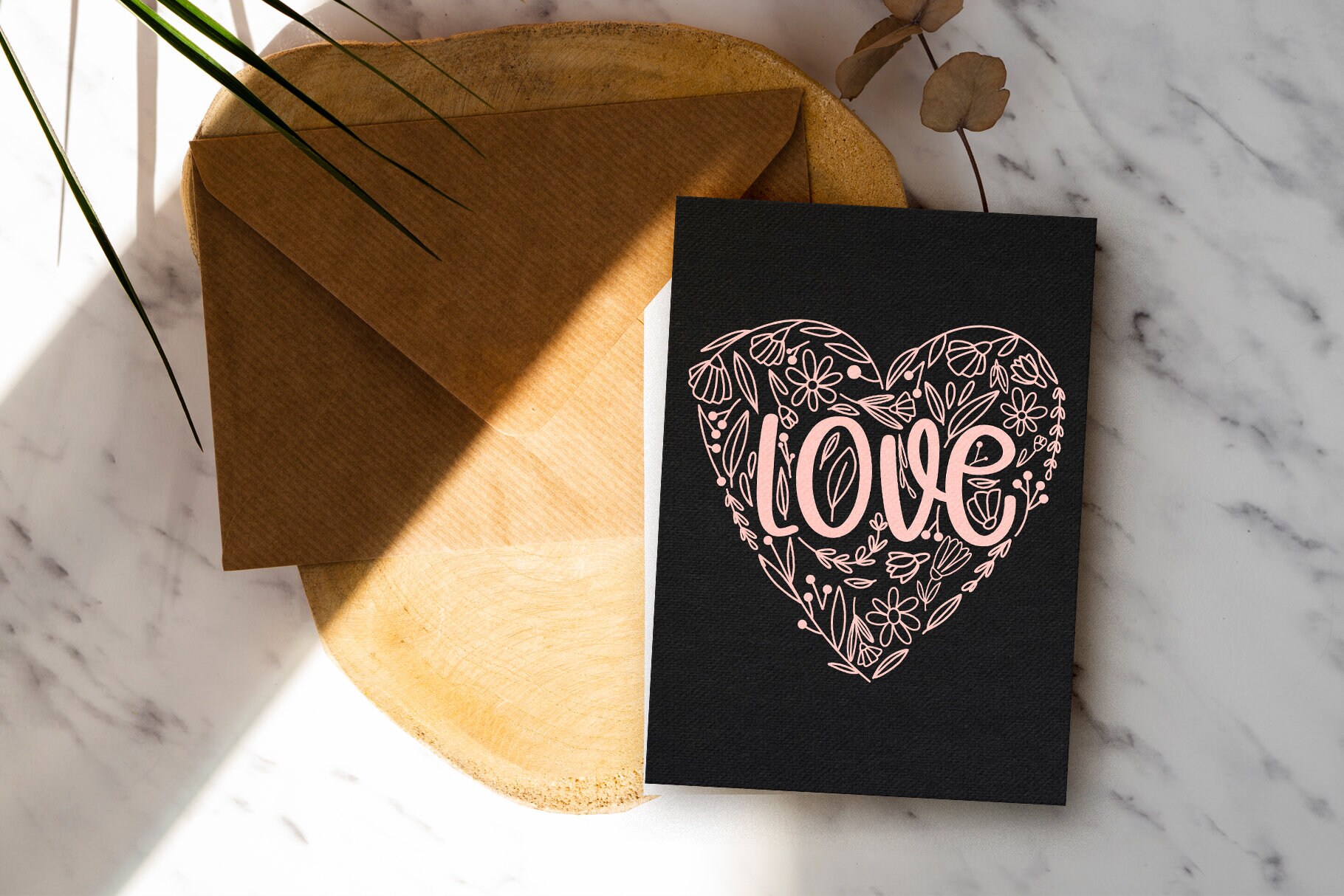 Love Svg Floral Heart Svg Flower Heart Valentine's Day Svg Wildflower ...