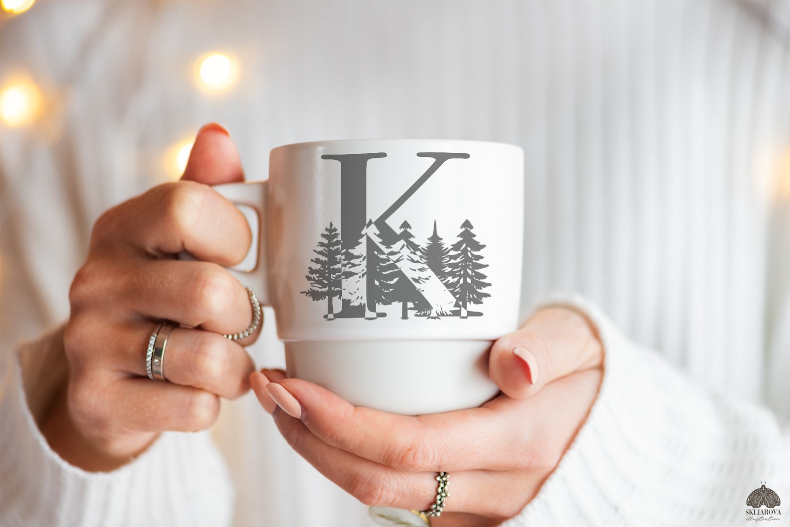 Forest Alphabet SVG Bundle Nature Monogram Hand Drawn Pine Tree Letters ...