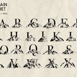 Mountain Alphabet SVG Bundle: Nature Monogram Letters (+ PNG, EPS) - Etsy