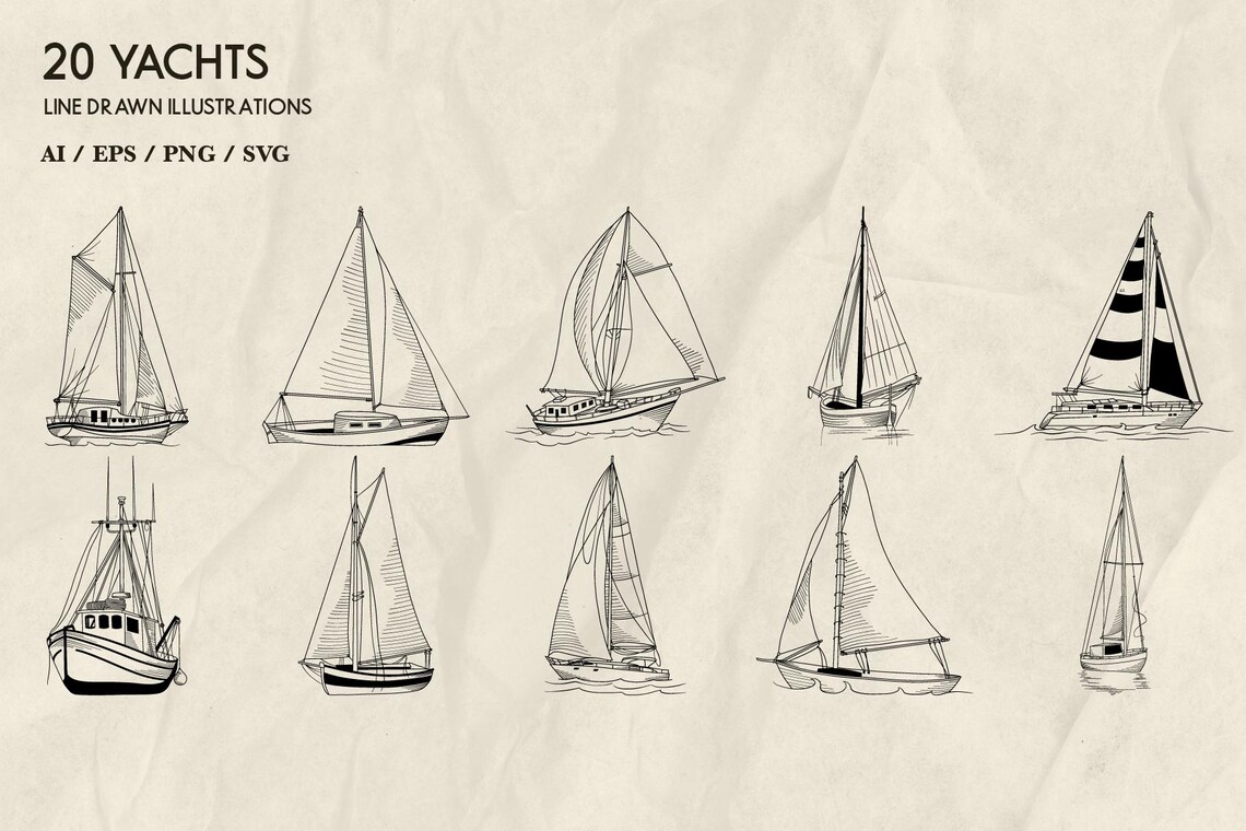 Yachts SVG Bundle Yacht Svg Sailboat Svg Sailing Ship Svg Sailfish ...