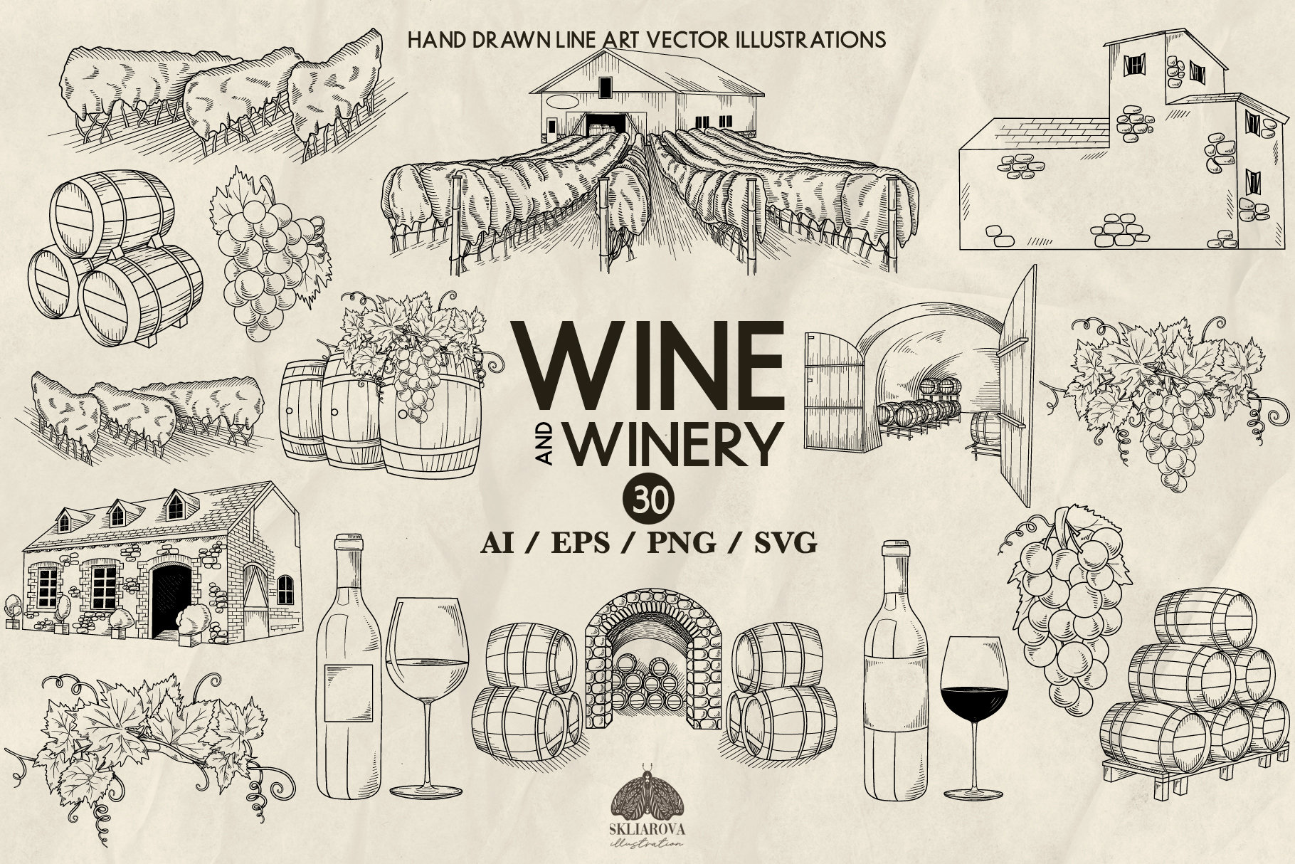 Wine Svg Bundle Vineyard Svg Winery Svg Grape Svg Wine Glass Svg Grapevine Svg Wine Barrel Svg ...