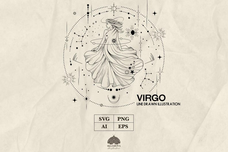 Virgo Svg Zodiac Sign Design Svg Astrology Svg Zodiac Symbol Svg ...