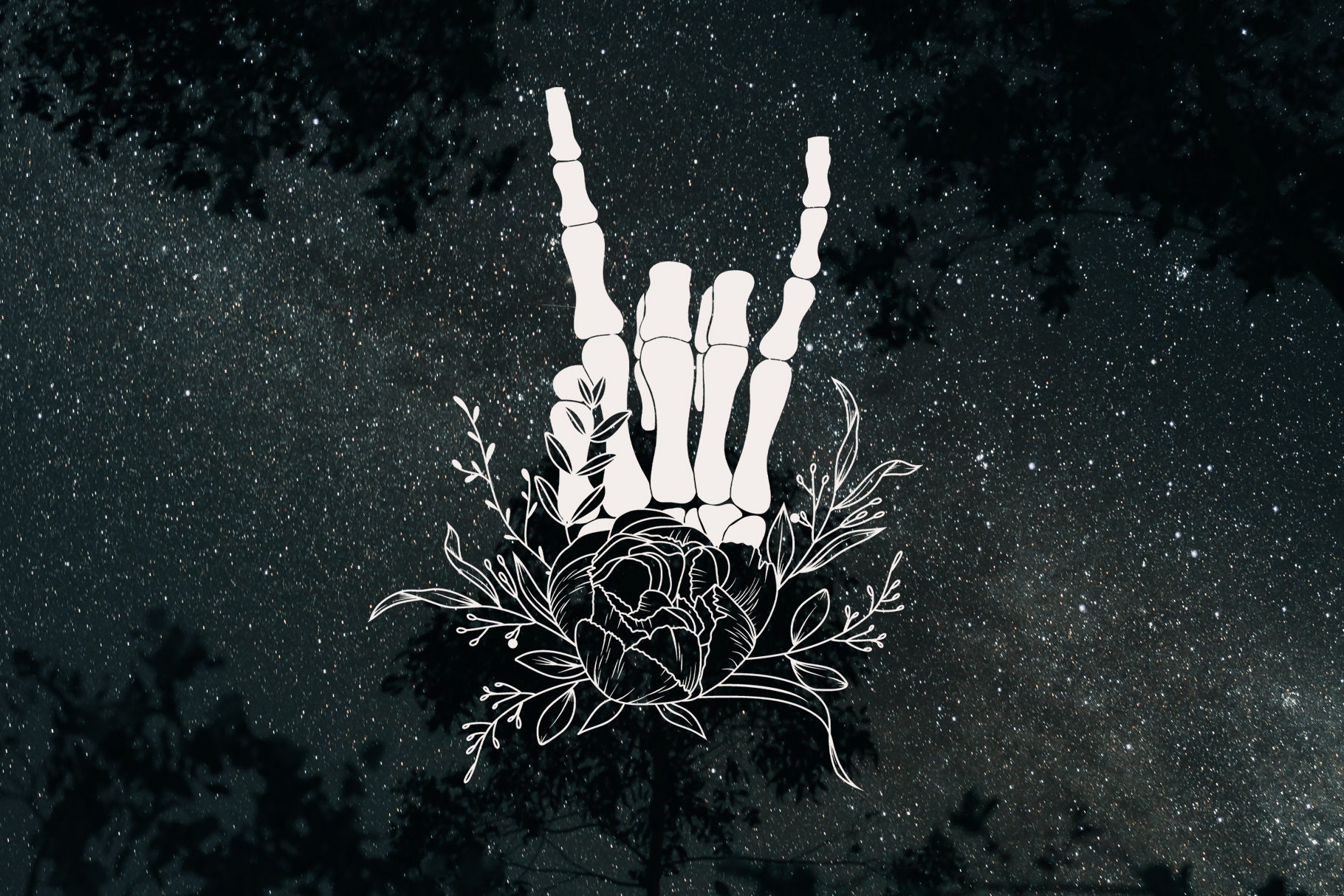 Rock N Roll Hand Sign Svg Heavy Metal Svg Rock on Music Svg Skeleton ...